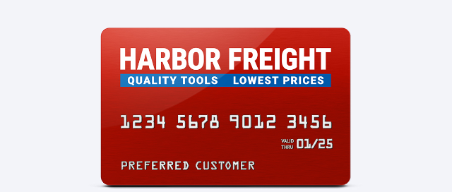 Harbor freight tools credit card store