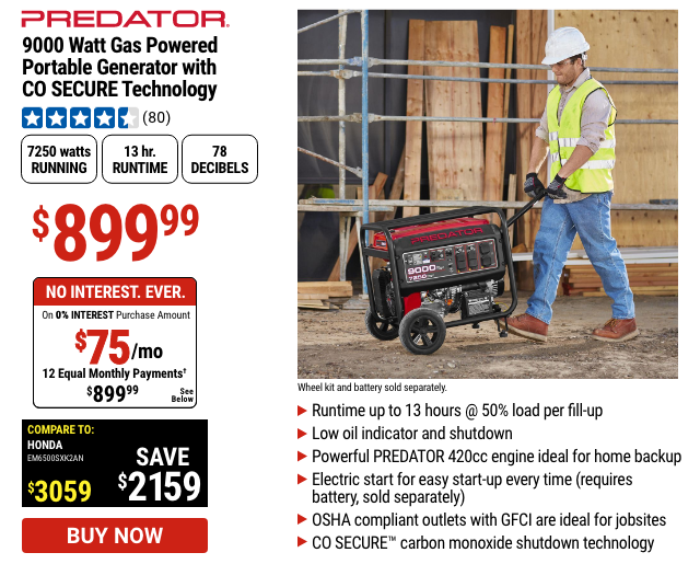 Harbor Freight Tools: PREDATOR GENERATOR DAYS - Big Savings, Limited ...