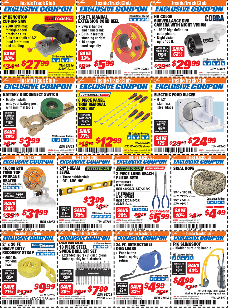 Harbor Freight Tools Coupon Database - Inside Track Club Monthly Archives