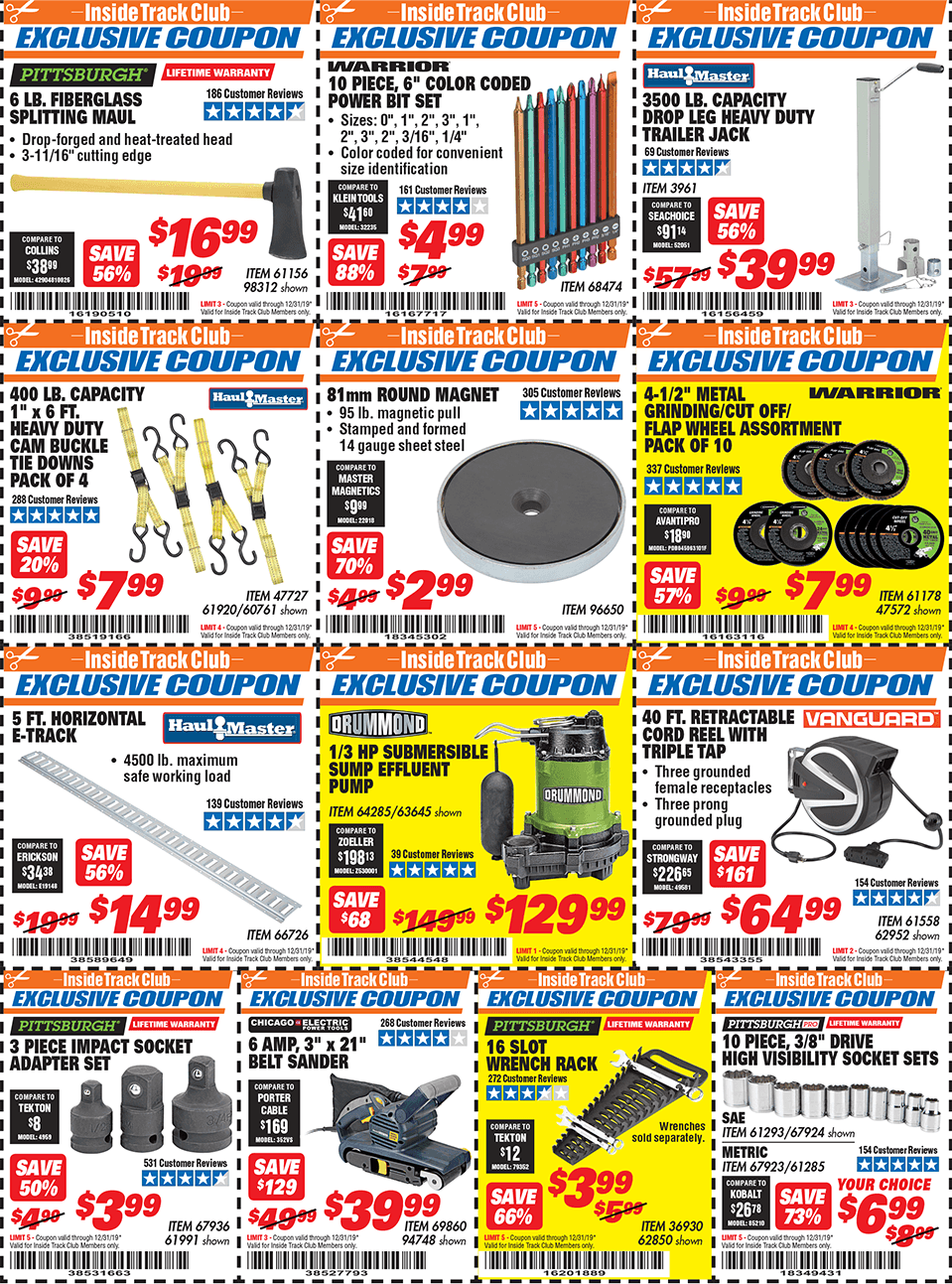 Harbor Freight Tools Coupon Database - Inside Track Club Monthly Archives