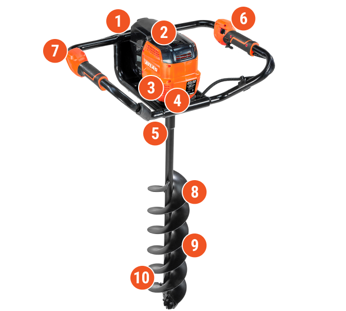80V Brushless Cordless Auger with 6 in. Dual-Flute Auger Bit - Tool Only