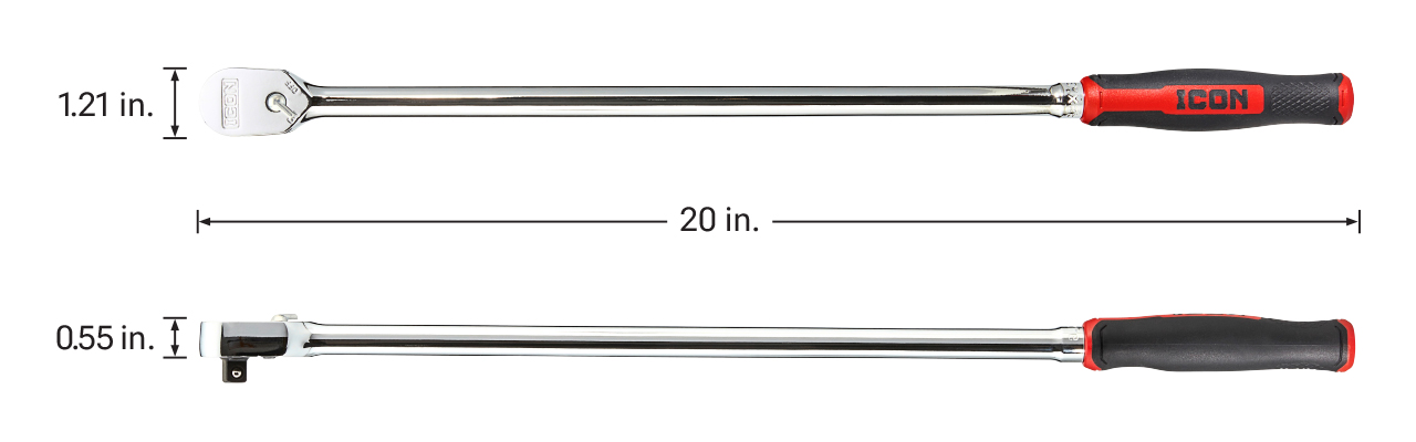 G2 3/8 in. Drive, 20 in. Extra-Long Ratchet with Comfort Grip