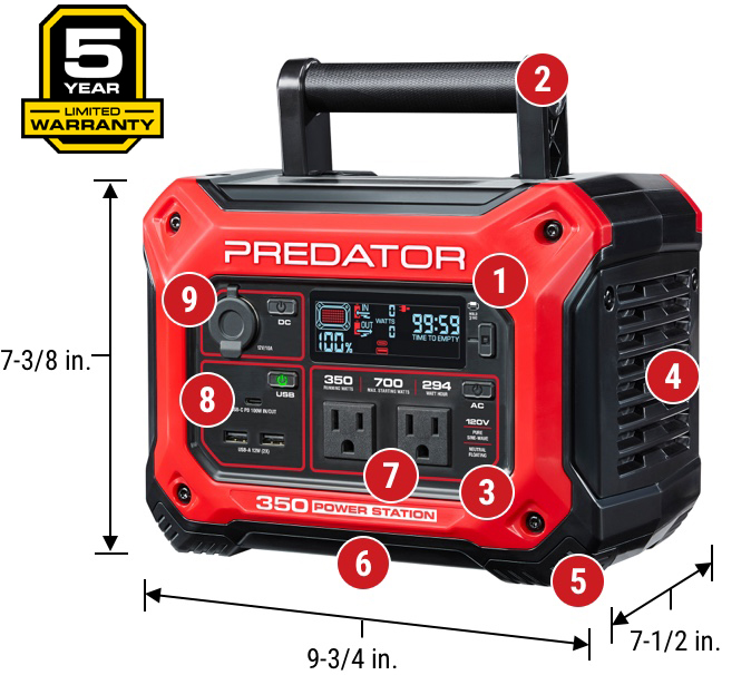 350 Power Station, 350 Running Watts, 294 Wh Capacity