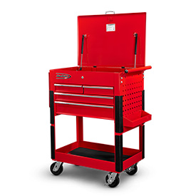 30 in., 4-Drawer Tech Cart, Slate Gray